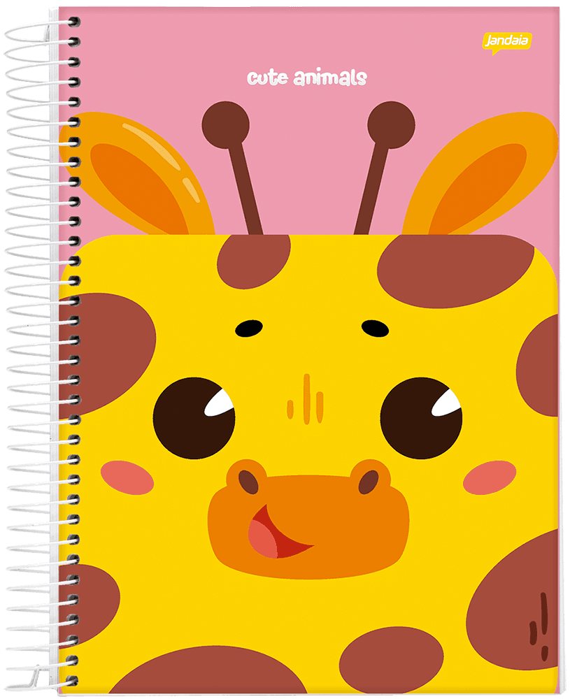 CADERNO ESPIRAL 1/8 – CUTE ANIMALS – Jandaia