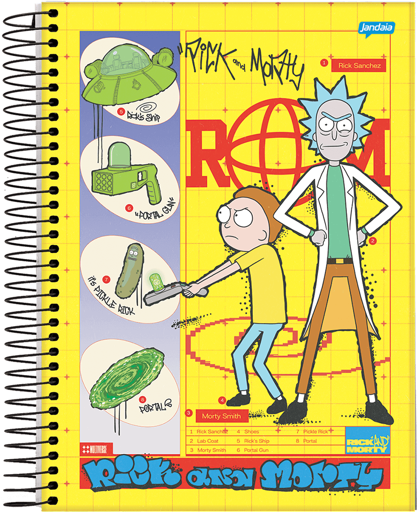 CADERNO ESPIRAL UNIVERSITÁRIO – RICK AND MORTY – Jandaia