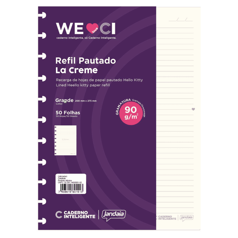 REFIL INTELIGENTE – LA CREME – Cadernos Jandaia
